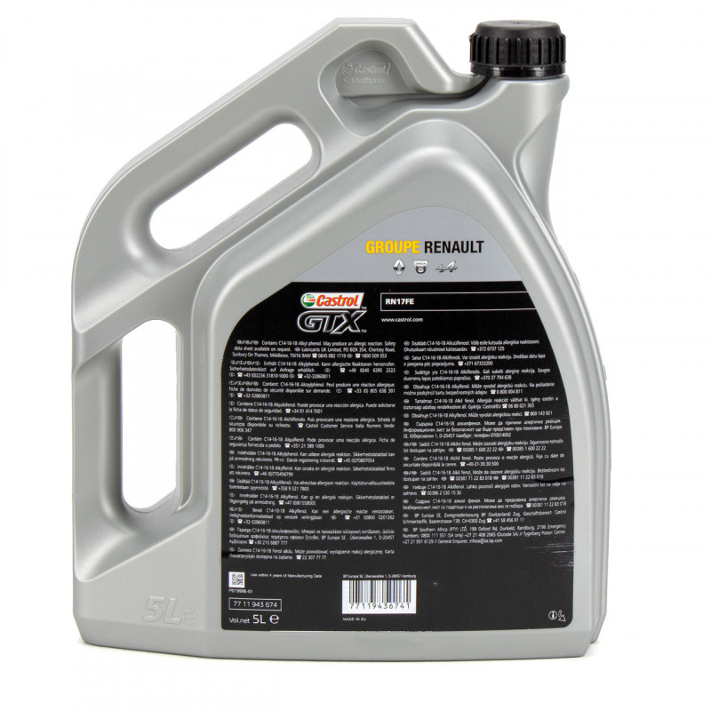 Huile Moteur d'origine RENAULT RN-SPEC GTX RN17 FE 5L SAE 0W20 7711943674